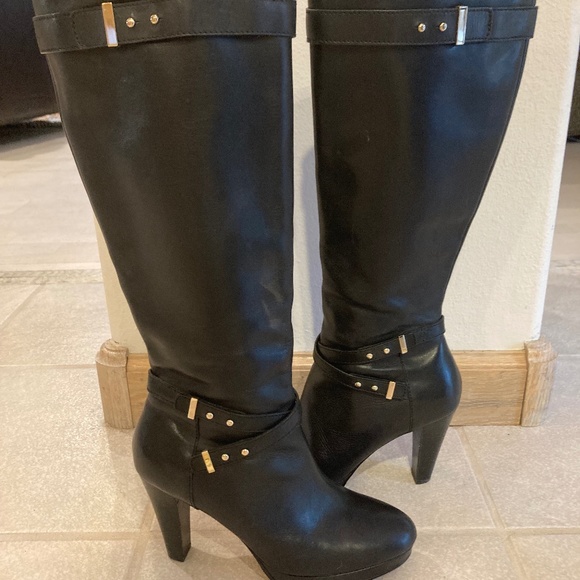 Cole Haan | Shoes | Cole Haan Tall Leather Boots Nike Air Comfort ...